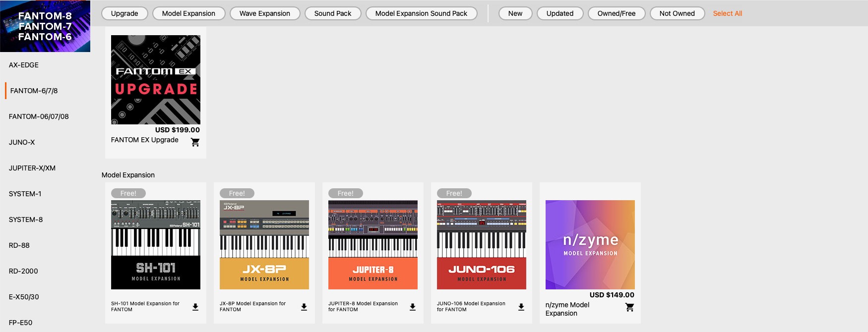 FANTOM-0 and Fantom Series Sound Packs and Expansions - Roland Resource ...